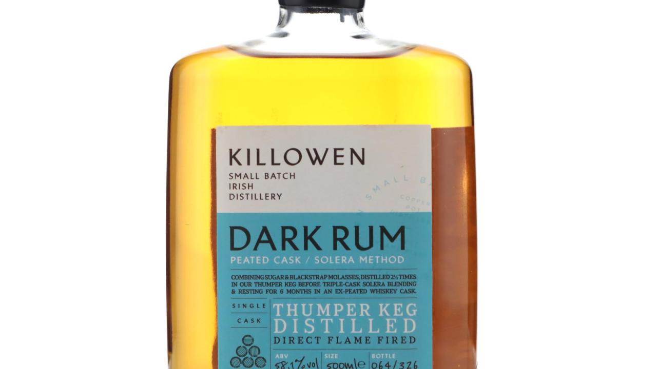 Killowen Dark Rum Peated Cask Solera Method #001 Rum | Rum Auctioneer