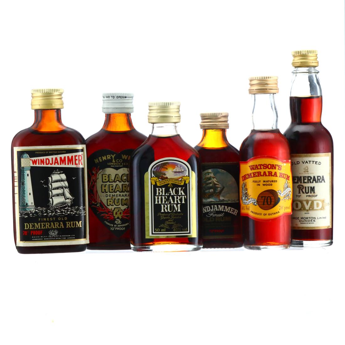 Rum Miniatures x 6 Including Black Heart Rum | Rum Auctioneer