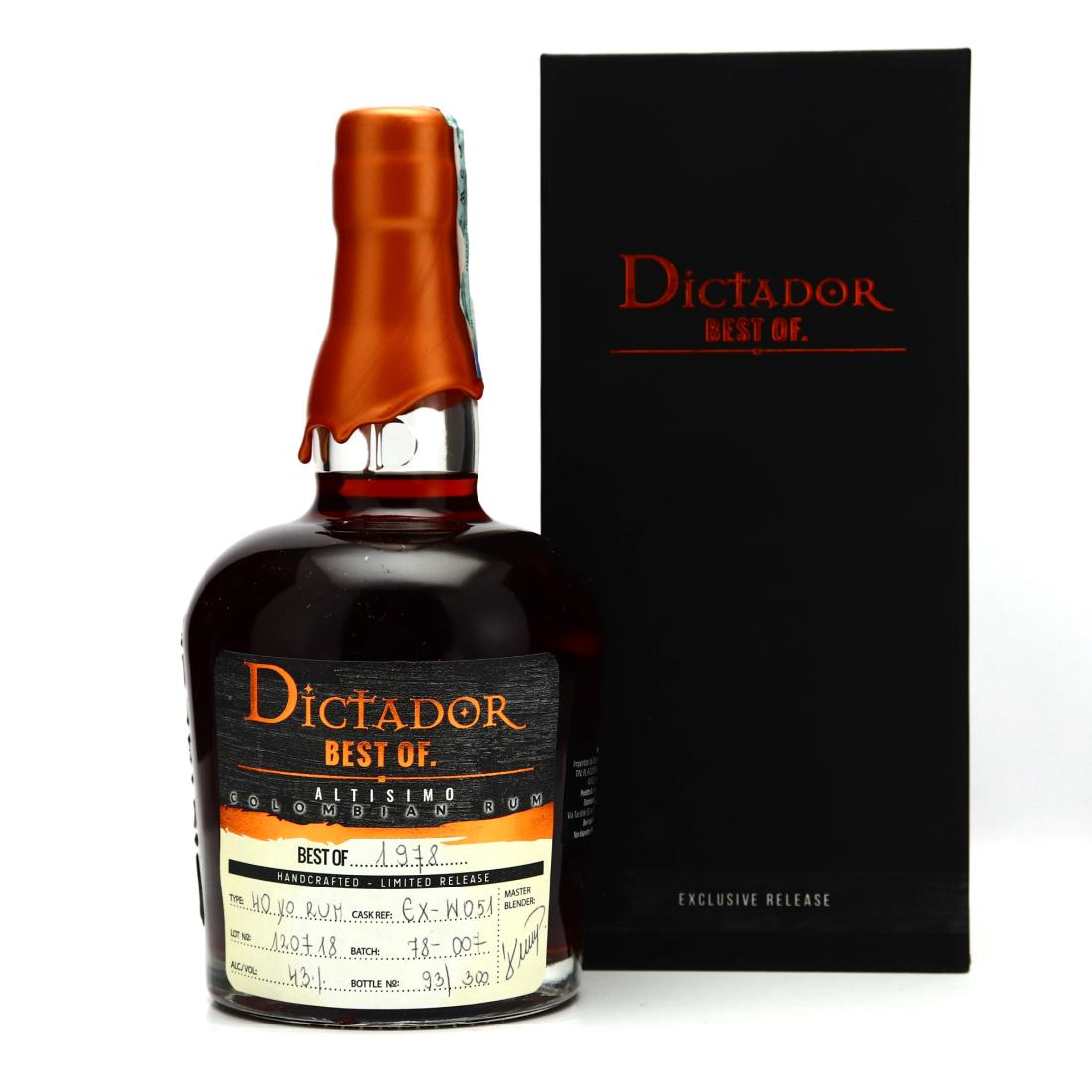 Dictador Best of 1978 40 Year Old Batch #007 Rum | Rum Auctioneer